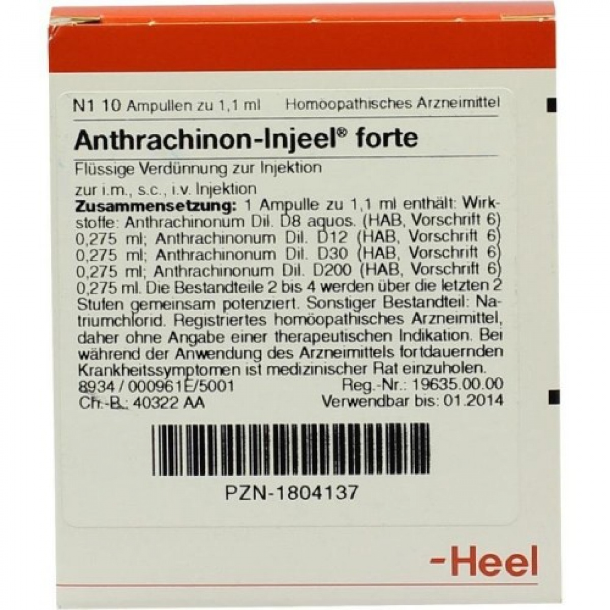 Anthrachinon Injeel Forte conf -FIALE 10 X 1,1 ML - Erbofarma farmaci ...