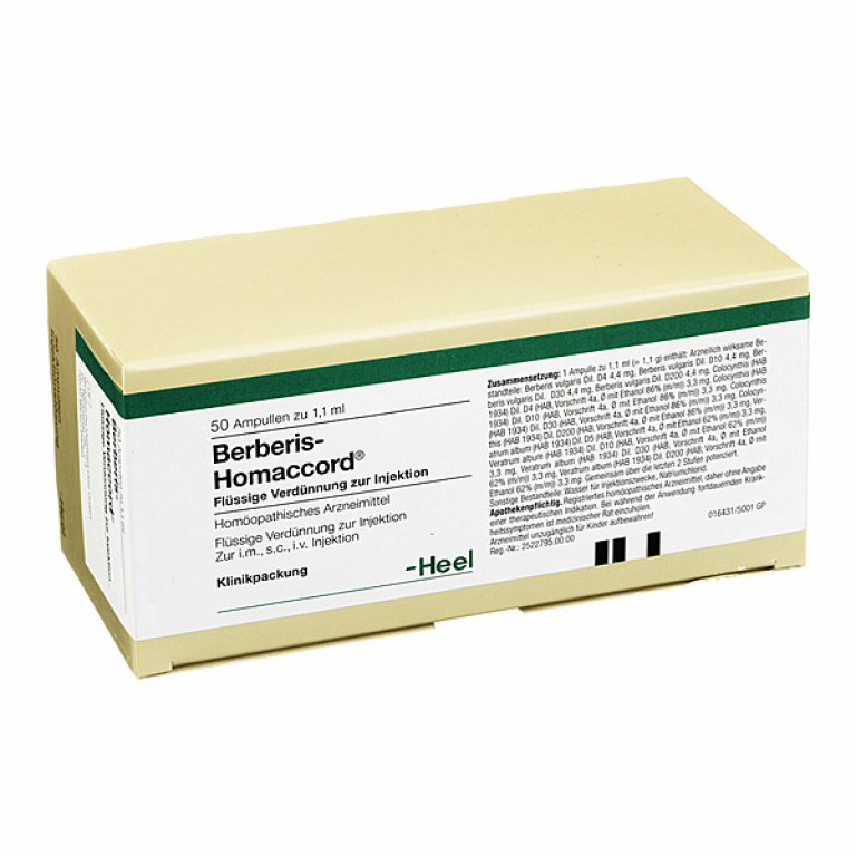 Berberis Homaccord - FIALE 50 X 1,1 ML - Erbofarma farmaci, generici ...