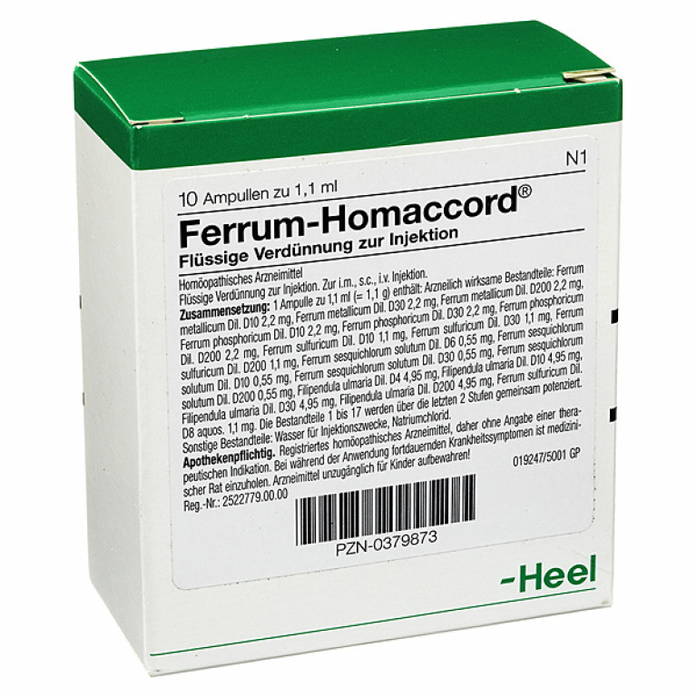 FERRUM HOMACCORD - FIALE 10 X 1,1 ML - Erbofarma farmaci, generici ...