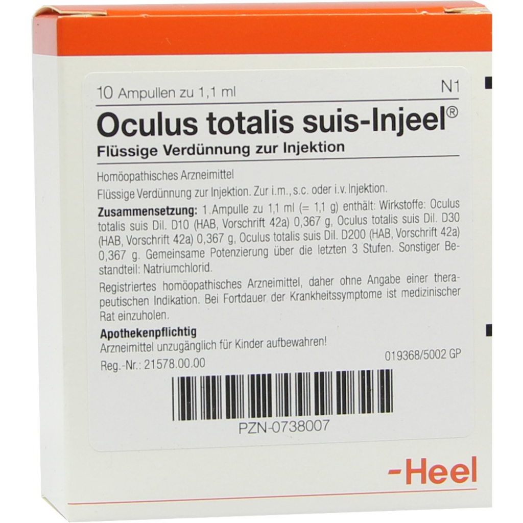 OCULUS totalis suis Injeel forte - FIALE 10 X 1,1 ML - Erbofarma ...