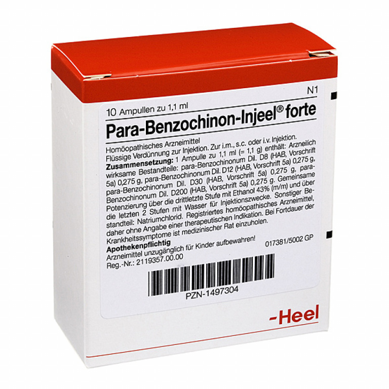 PARA BENZOCHINON Injeel forte - FIALE 10 X 1,1 ML - Erbofarma farmaci ...