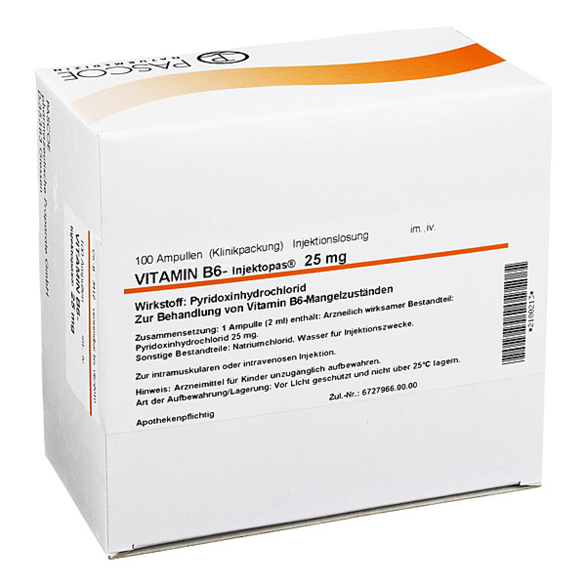 VITAMINA B6 25 mg Injektopas - soluzione iniettabile - 10x2 ml fiale ...