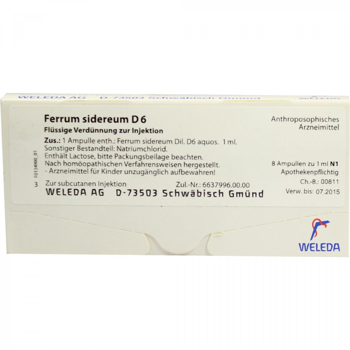 FERRUM SIDEREUM D6 8x1 ml fiale - Erbofarma farmaci, generici ...