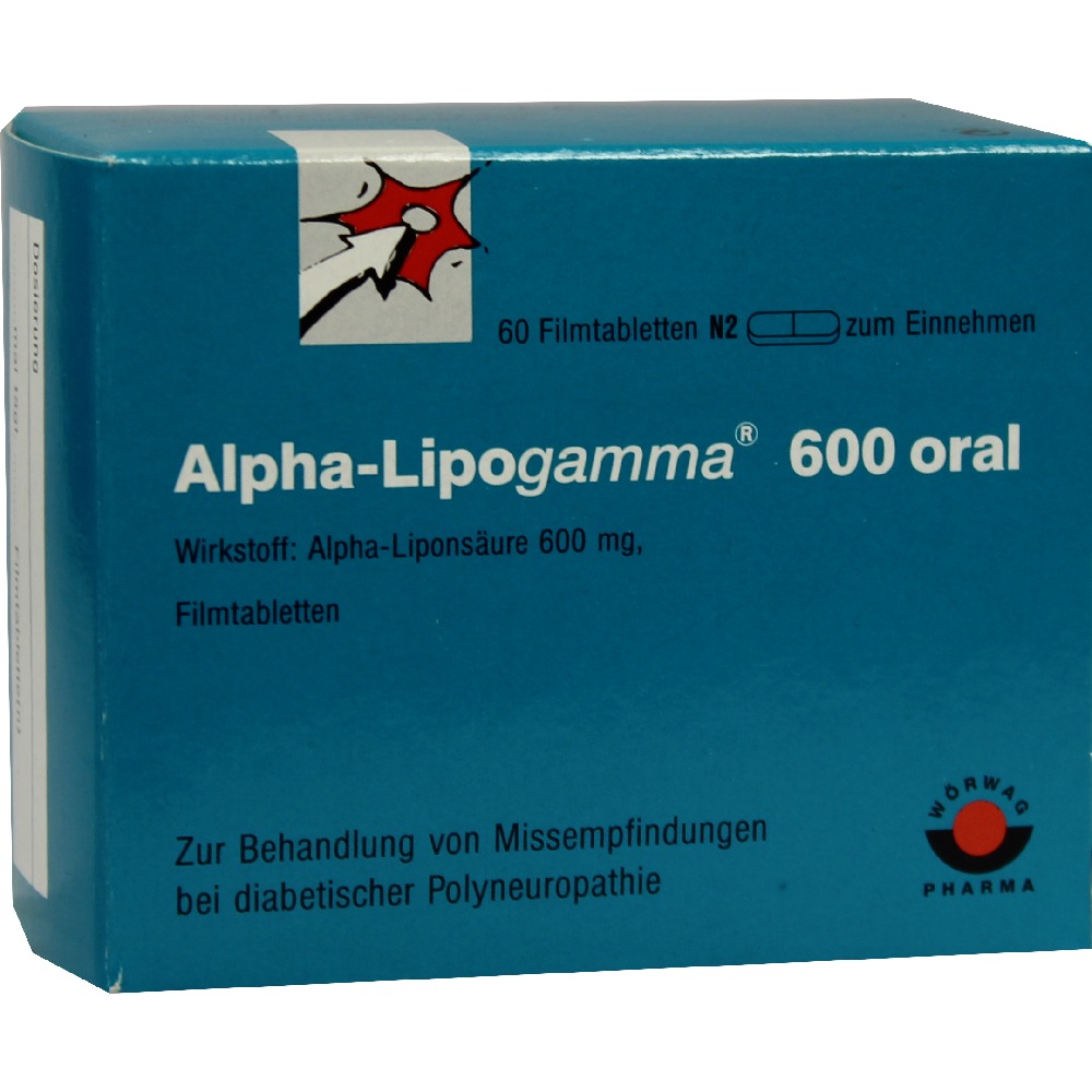 Alpha Lipogamma 600 mg Filmtabletten 60 stk (Alpha Lipogamma 600 mg ...