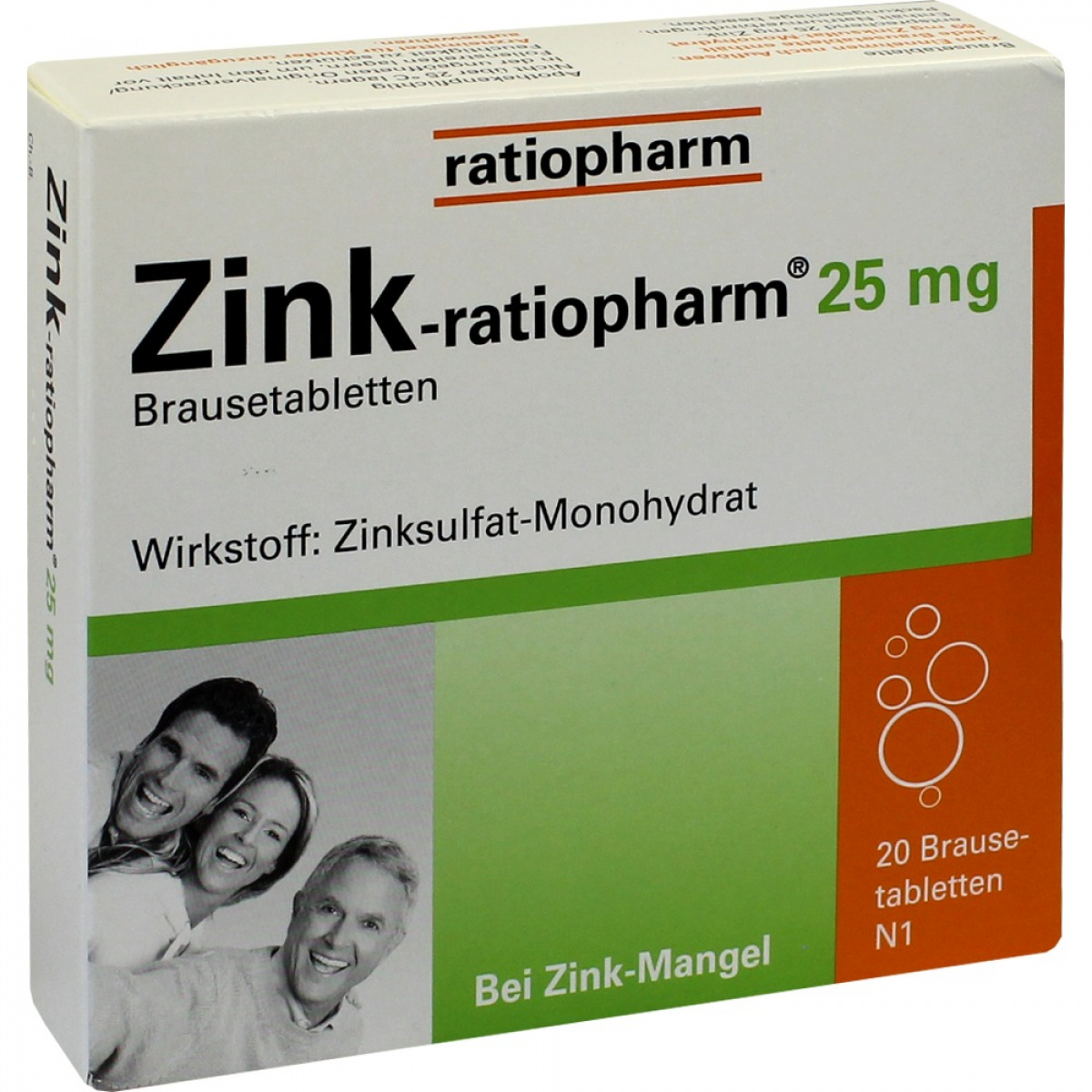 Zink Ratiopharm 25 mg 20 compresse - Erbofarma farmaci, generici ...