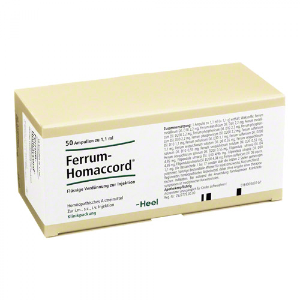 Ferrum Homaccord - FIALE 50 X 1,1 ML - Erbofarma farmaci, generici ...