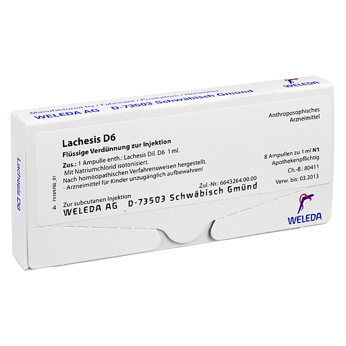 Lachesis D6 8x1 ml fiale - Erbofarma farmaci, generici, omeopatici e ...