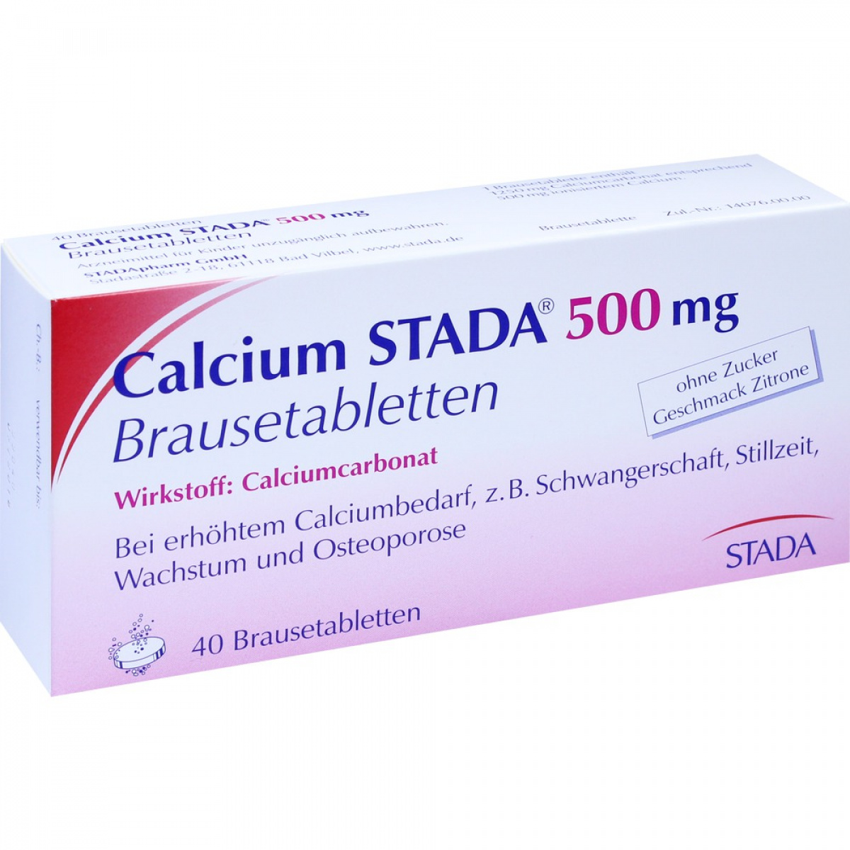 Calcium Stada 500 compresse effervescenti 40 pz - Erbofarma farmaci ...