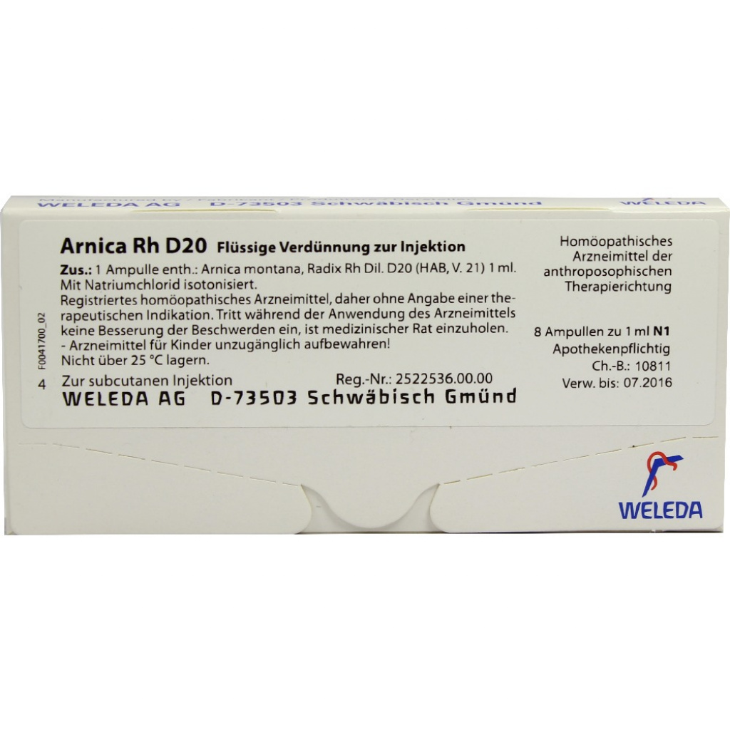 Arnica Rh D20 8X1 ml fiale - Erbofarma farmaci, generici, omeopatici e ...