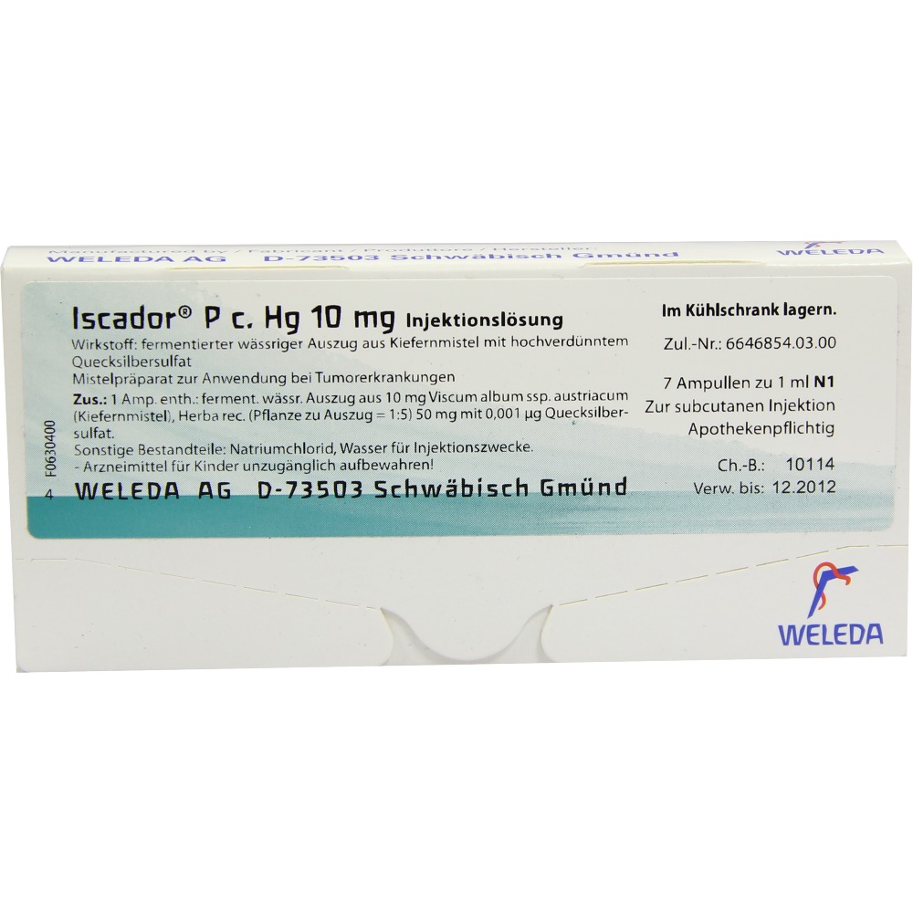 Iscador P c. Hg 10 mg soluzione iniettabile confezione da FIALE 7 X 1ml ...