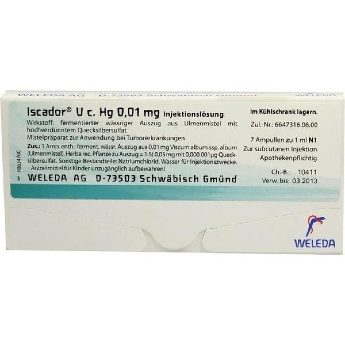 Iscador U c. Hg 0,01 mg soluzione iniettabile confezione da 7 fiale ...
