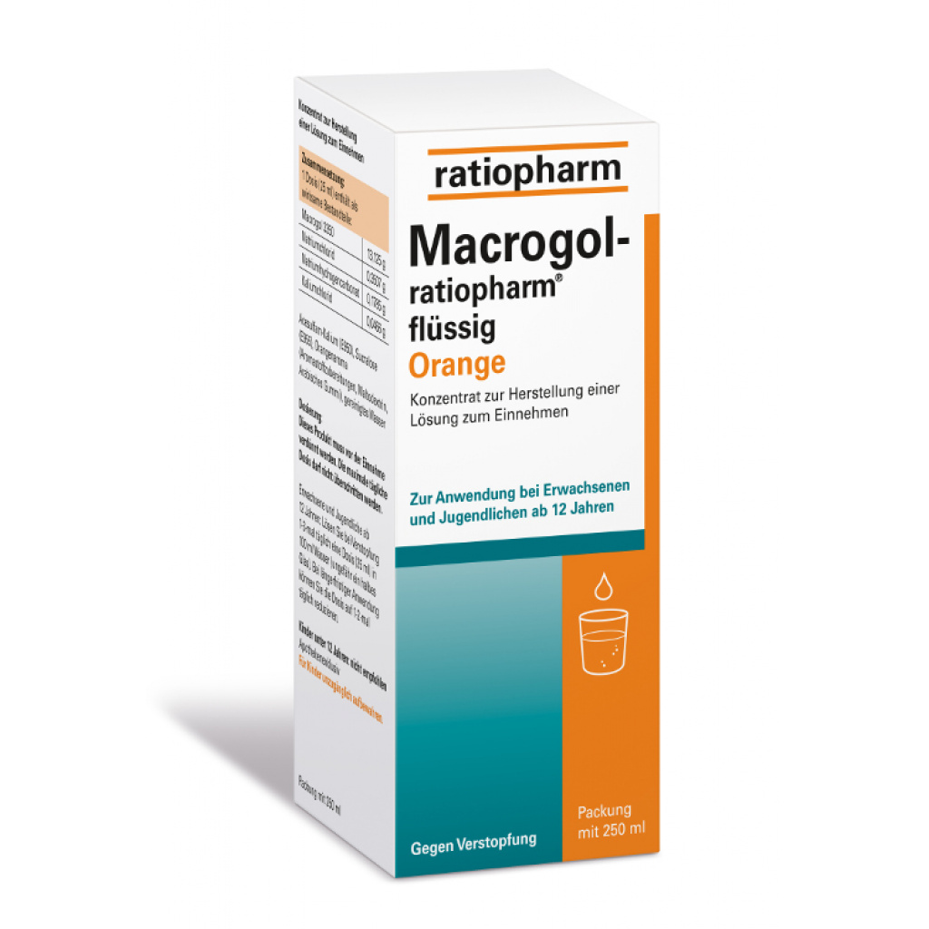 Macrogol ratiopharm liquido arancione 250ml - Erbofarma farmaci ...