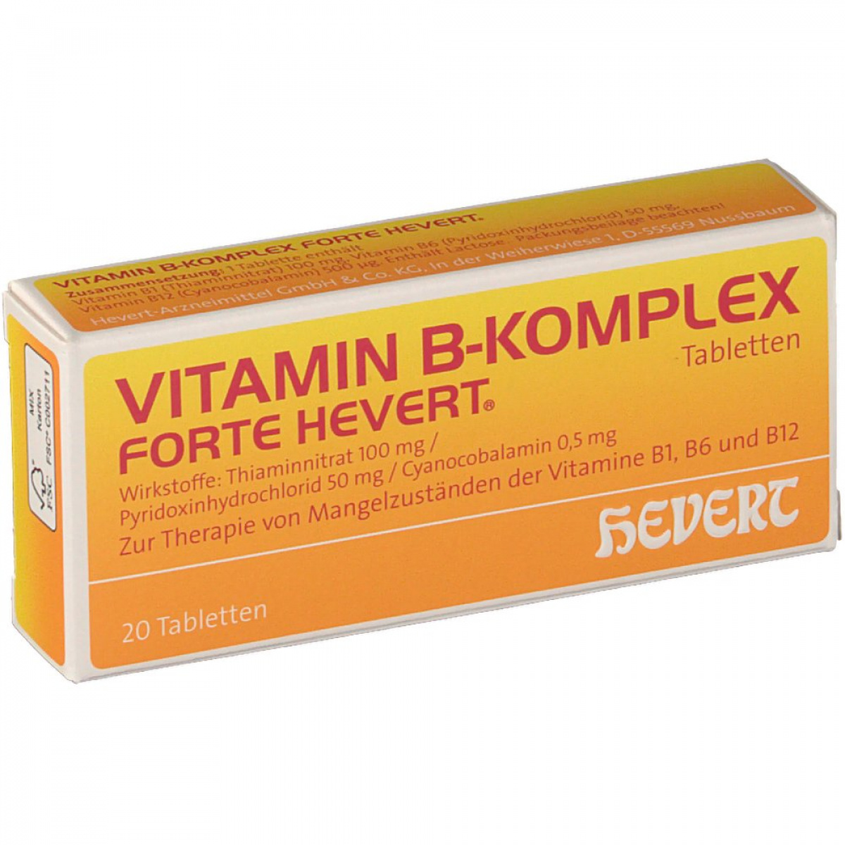 Vitamin B-Komplex forte Hevert 20 stk (Complesso di vitamina B forte ...